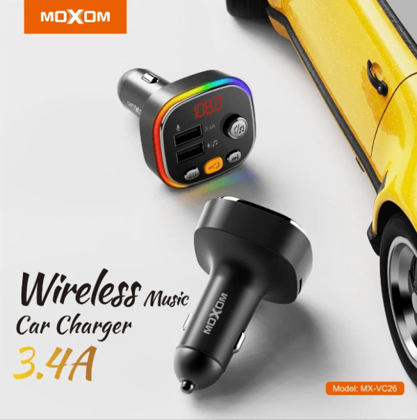 MOXOM MX-VC26 Wireless Music Car Charger – CME Distribution Sdn Bhd