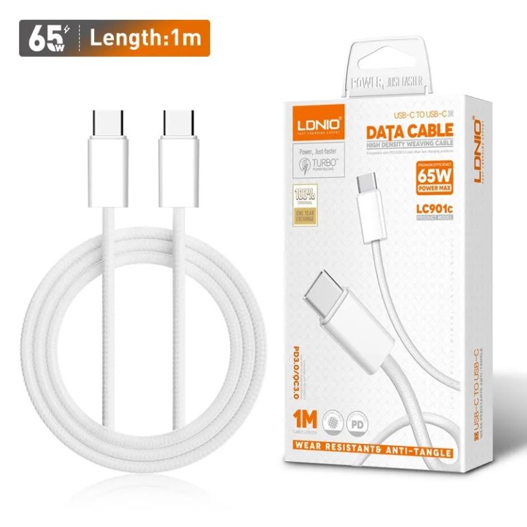 LDNIO LC901 1 Meter 65W PD Type-C to Type-C Data Cable – CME ...
