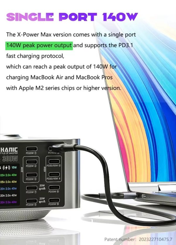 MECHANIC X-POWER MAX 10Ports Desktop Superfast Charger 300W – CME ...