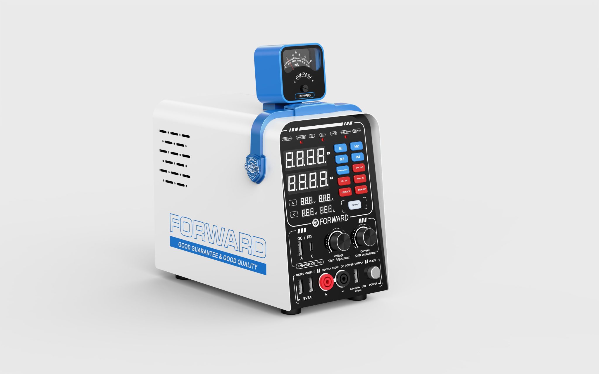 FORWARD FW-PS3005 + FW-PA01 Ammeter Pro DC Stabilized Voltage Power ...