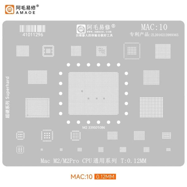 AMAOE BGA STENCILS MAC:10 MAC M2/22PRO CPU Series – CME Distribution ...