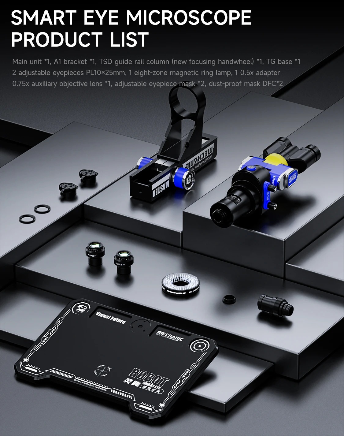 MECHANIC Robot Smart Eye 7X-45X Foldable / Rotatable Human-Machine ...