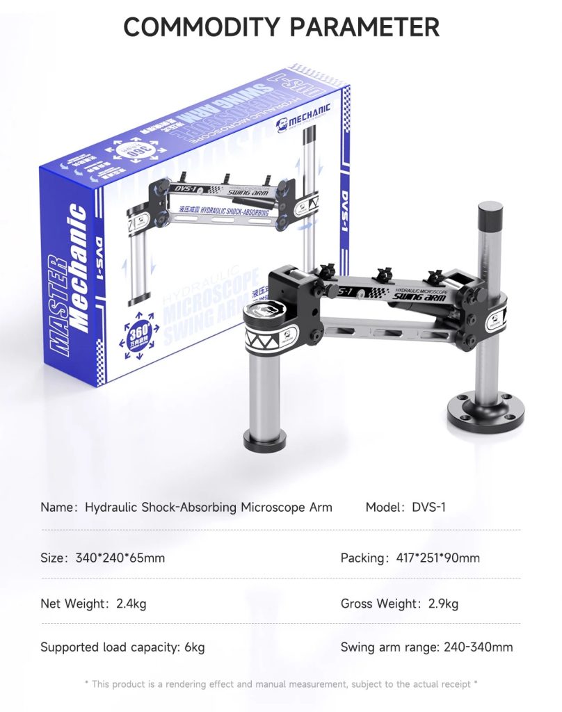 MECHANIC DVS-1 Hydraulic Microscope Swing Arm – CME Distribution Sdn Bhd