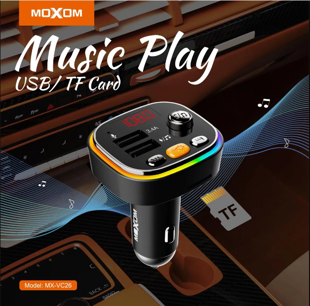 MOXOM MX-VC26 Wireless Music Car Charger – CME Distribution Sdn Bhd