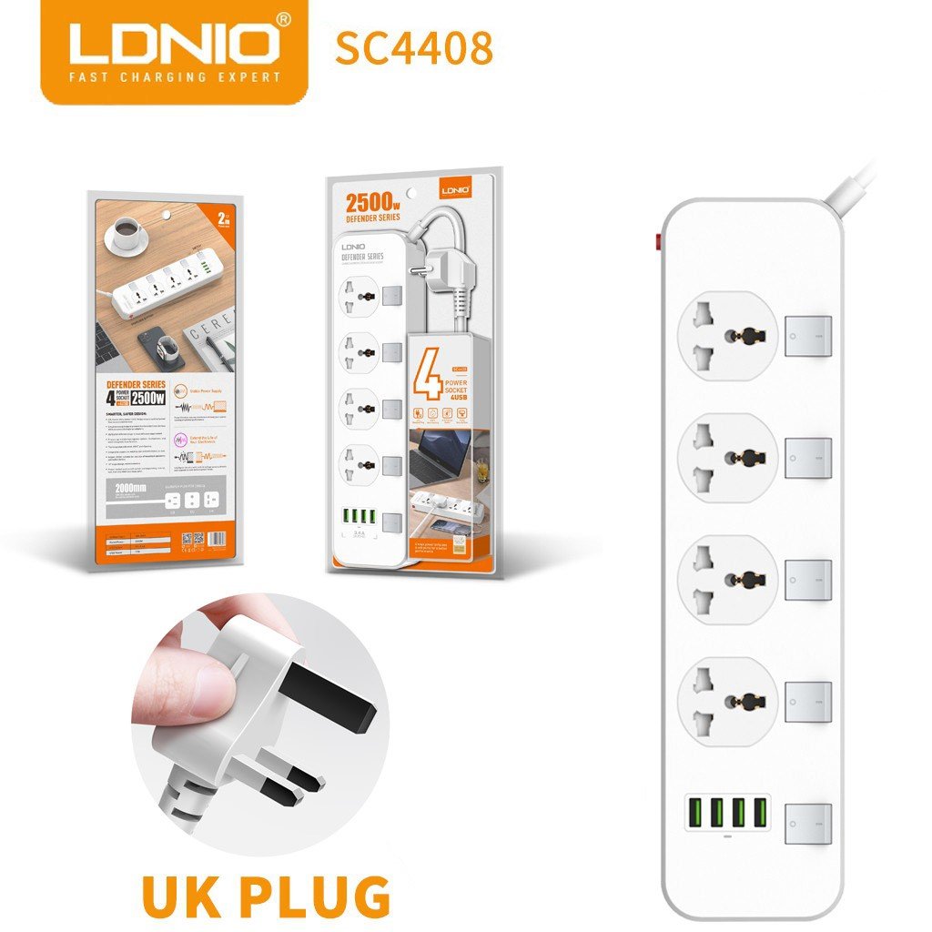 LDNIO SC4408 4 USB 4 Power Socket – CME Distribution Sdn Bhd