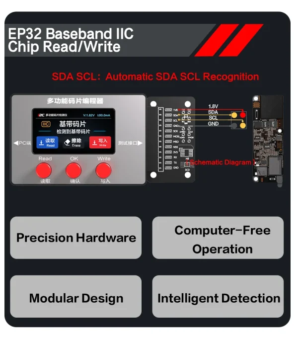 I2C EPR32 Chip Programmer SET2 – (15/16/Pad Charging,Baseband Chip Read ...